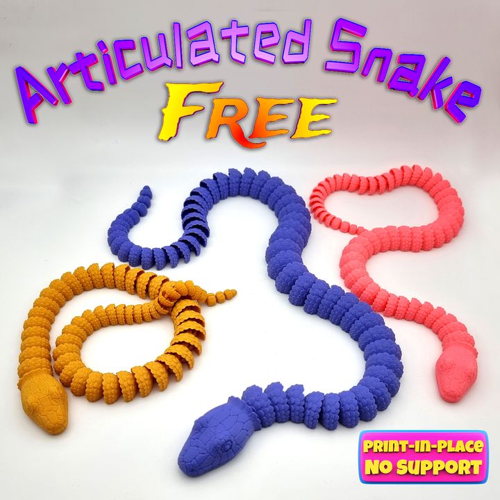3D Printable Articulated Snake by 3dFabrik