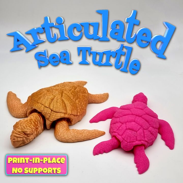 3D Printable Articulated Sea Turtle by 3dFabrik