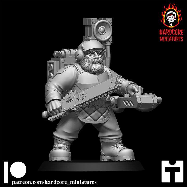 3D Printable Space Dwarf Musician #1 by Hardcore Miniatures