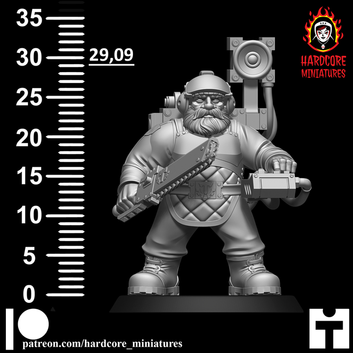 3D Printable Space Dwarf Musician #1 by Hardcore Miniatures