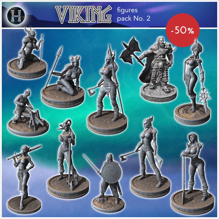 3D Printable Viking figures pack No. 2 - North Northern Norse Nordic ...