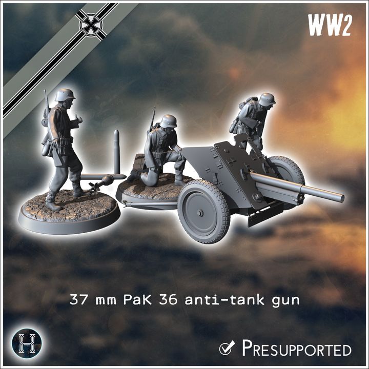 3D Printable German WW2 guns and howitzers pack No. 1 - Germany Eastern ...
