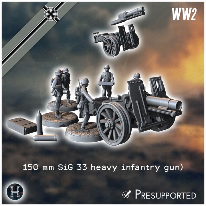 3D Printable German WW2 guns and howitzers pack No. 1 - Germany Eastern ...
