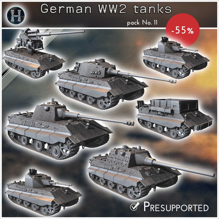 3D Printable German WW2 pack No. 11 | E-50 75 and variants - Germany ...
