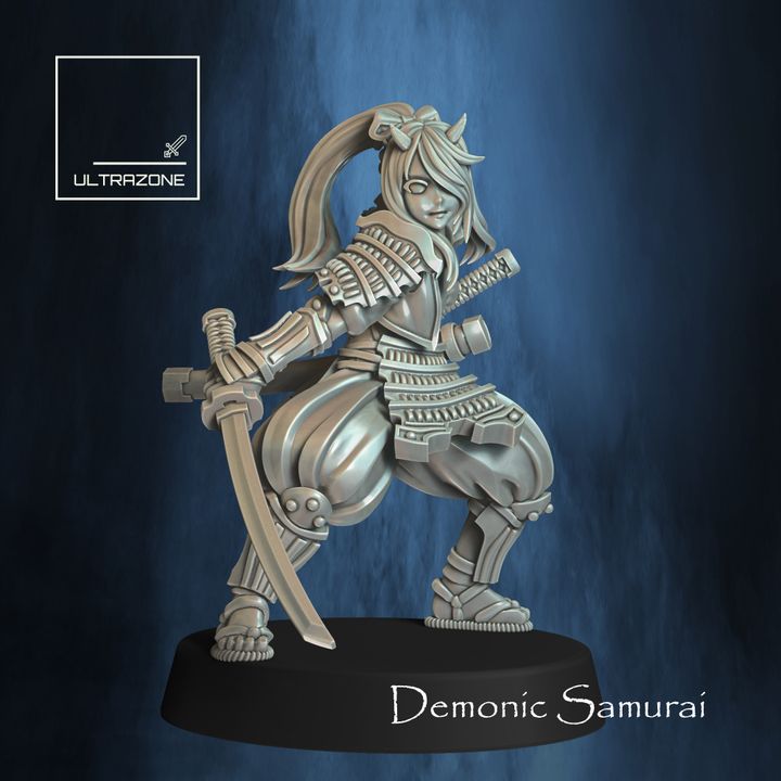 3D Printable Demonic Samurai "Chiyomaru" by Amida