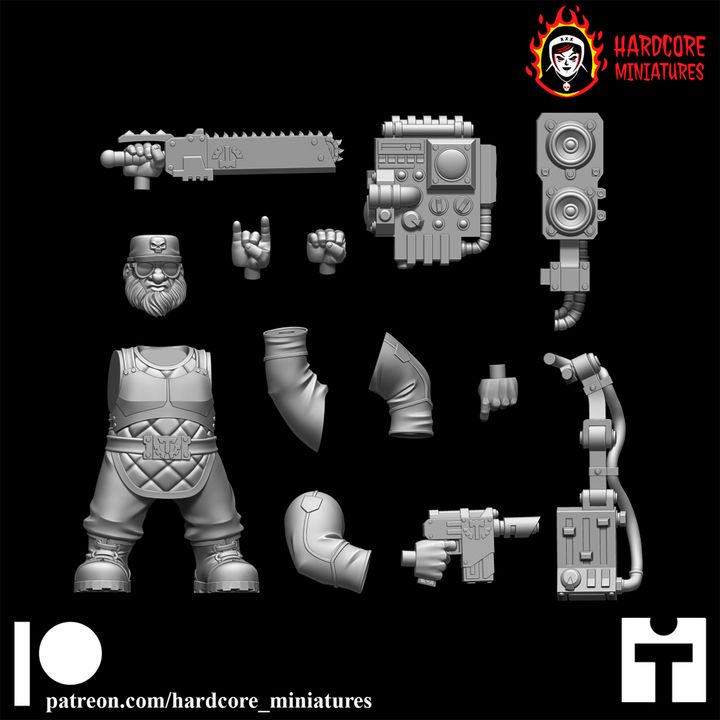 3D Printable Space Dwarf Musician #2 by Hardcore Miniatures