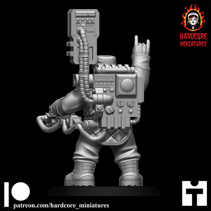 3D Printable Space Dwarf Musician #2 by Hardcore Miniatures