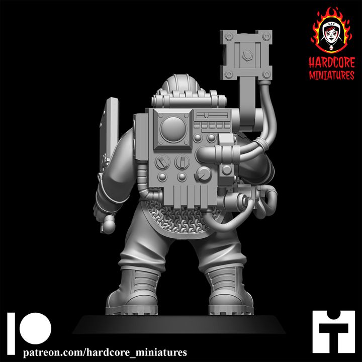 3D Printable Space Dwarf Musician #3 by Hardcore Miniatures