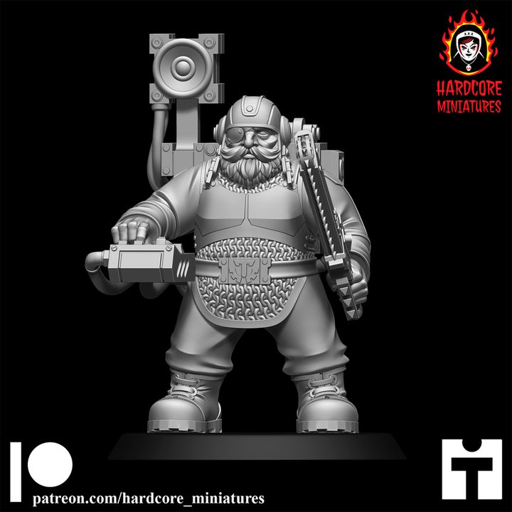 3D Printable Space Dwarf Musician #3 by Hardcore Miniatures