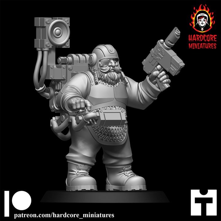 3D Printable Space Dwarf Musician #3 by Hardcore Miniatures