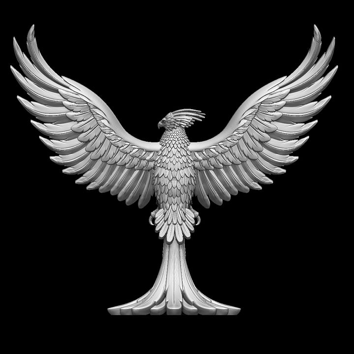 3D Printable phoenix sculpture by Dmitry Tishchenkov