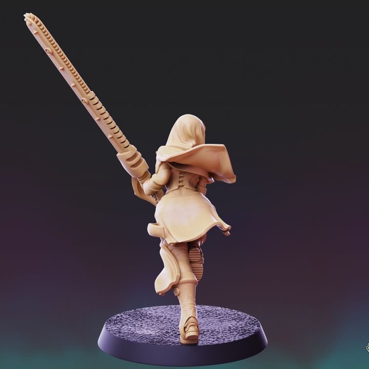 3D Printable Divine Order Deathmaiden - Pose 1 +Pinups by PSMiniatures