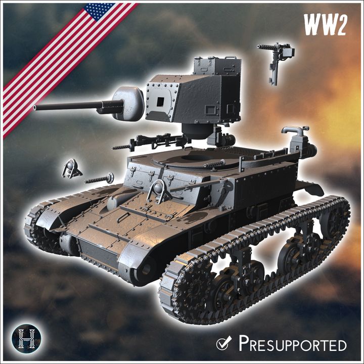 Descargar M2A4 Light Tank (combat damaged version) - USA US Army ...