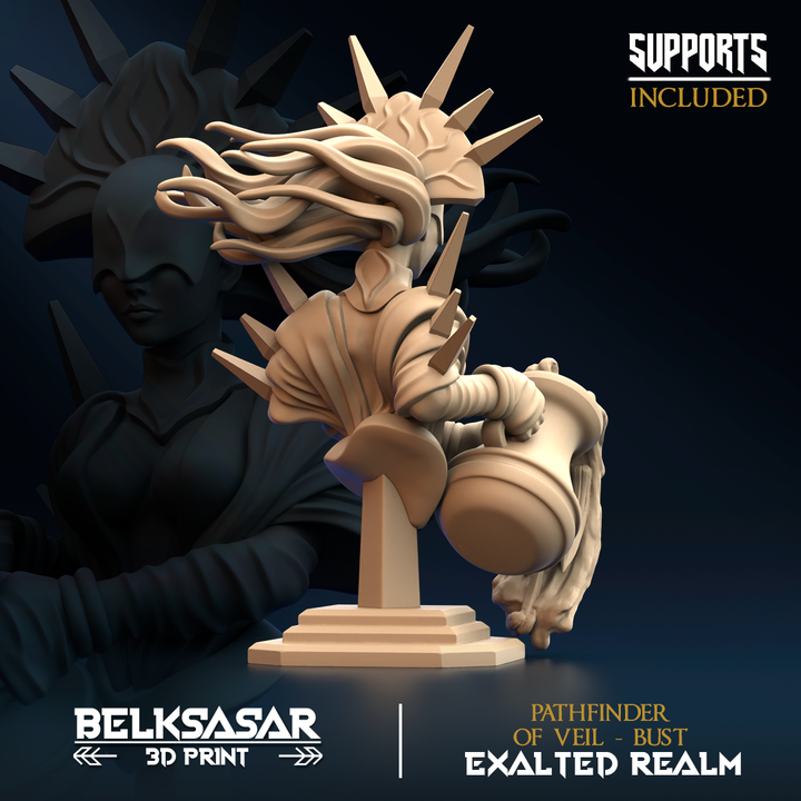 3D Printable Pathfinder of Veil Bust All Variants by Belksasar