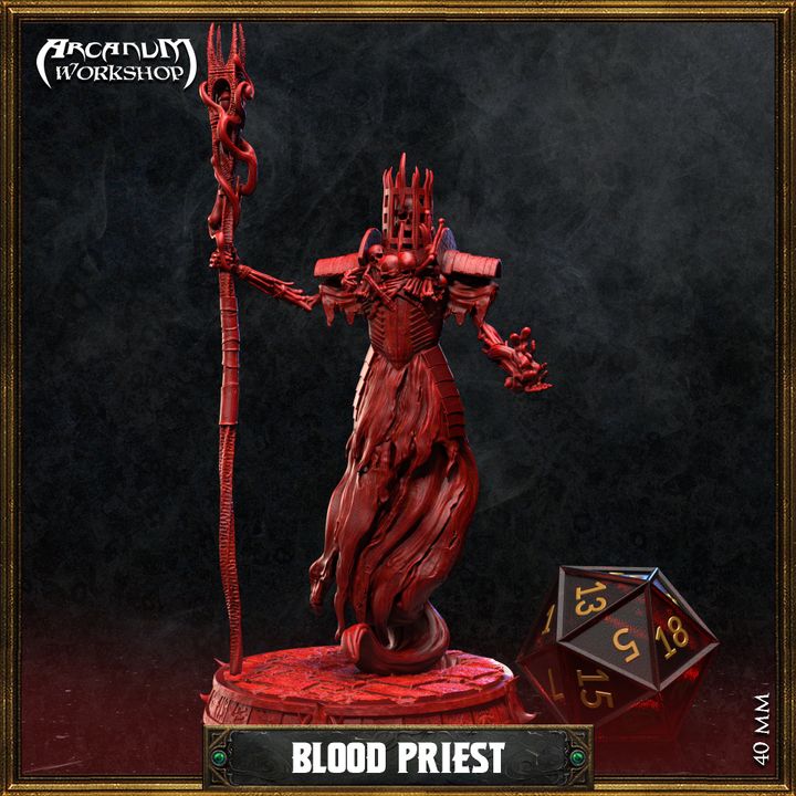3D Printable Blood Priest (40mm) by Arcanum Workshop