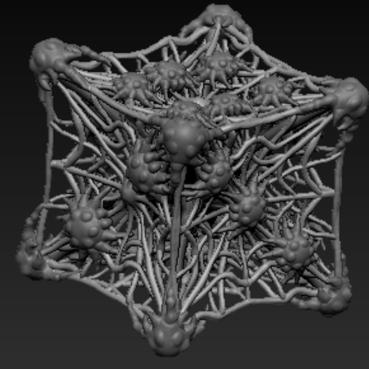 3D Printable Spider Web Dice by Zephrens 3D Productions (Dice)