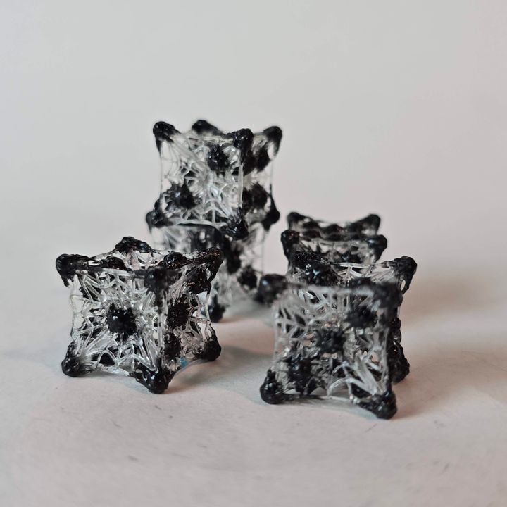 3D Printable Spider Web Dice by Zephrens 3D Productions (Dice)
