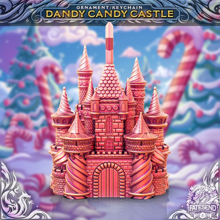 3D Printable Dandy Candy Castle Ornament - SUPPORT FREE! by FatesEnd