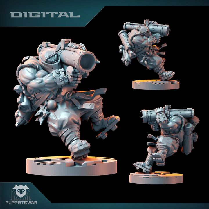 3D Printable Orc Ninja Team by Puppetswar Miniatures