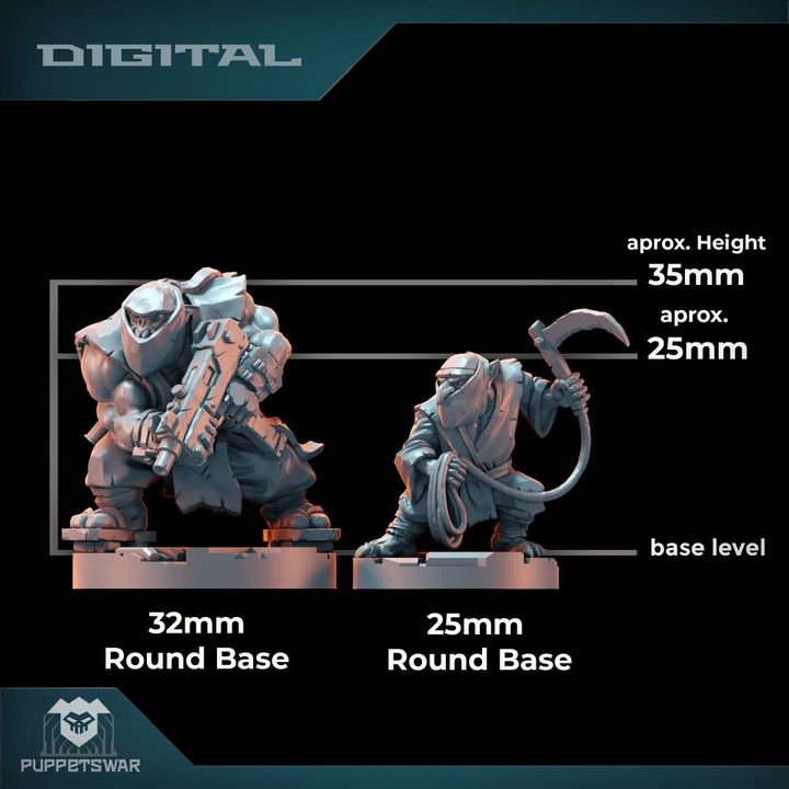 3D Printable Orc Ninja Team by Puppetswar Miniatures