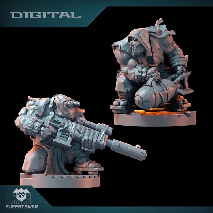 3D Printable Orc Ninja Team by Puppetswar Miniatures