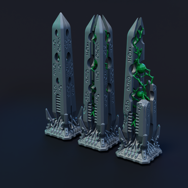 3D Printable Necropolis Obelisks by ddd_martin_miniatures