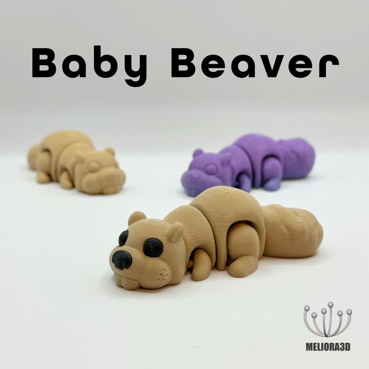 3D Printable M3D - Baby Beaver by Meliora3D