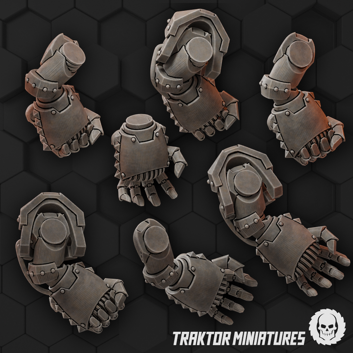 3D Printable Mk Hex Plague Tyrant Fists by Traktor Miniatures