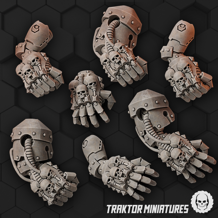 3D Printable Mk Hex Plague Tyrant Fists by Traktor Miniatures