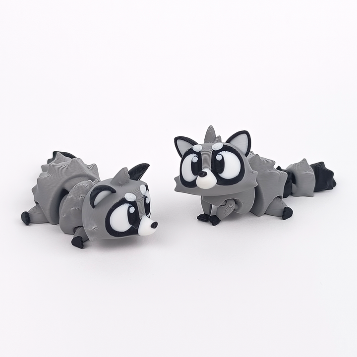 3D Printable Flexi Raccoon Print-in-place by 3DGOB
