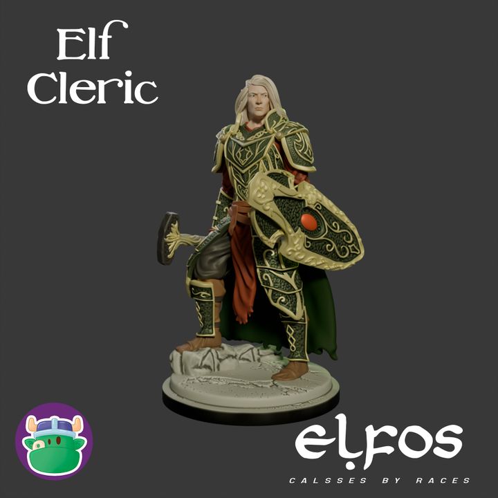 3D Printable Elf Cleric by Tenda Orc Studio