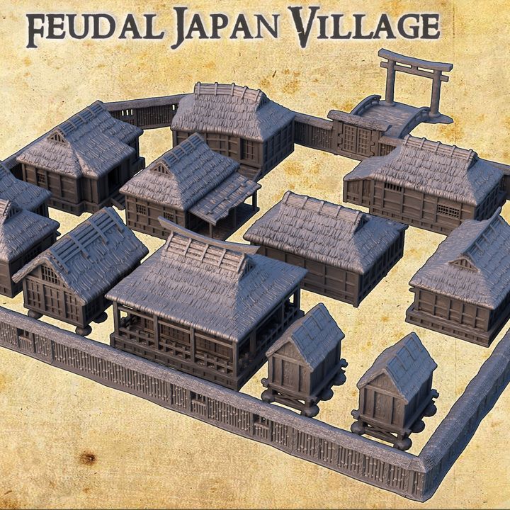 3D Printable Feudal Japan Village - Tabletop Terrain - 28 MM by ...