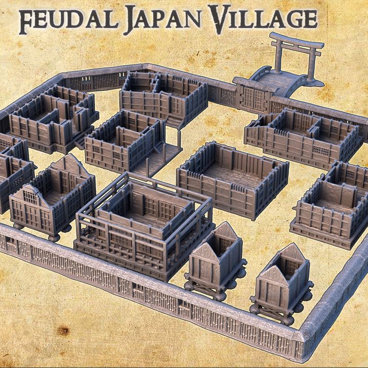 3D Printable Feudal Japan Village - Tabletop Terrain - 28 MM by ...