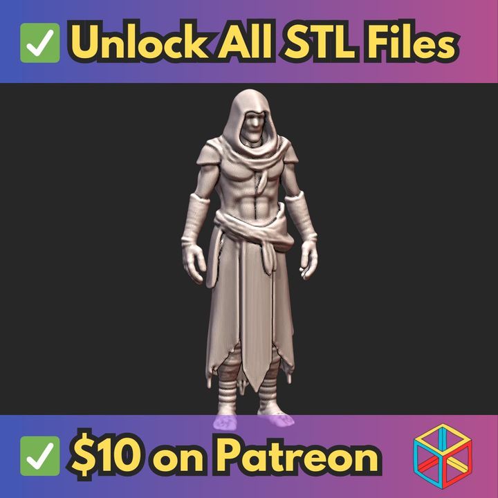 3D Printable 28mm DND Shadowy Infiltrator in Dark Garb Fantasy ...