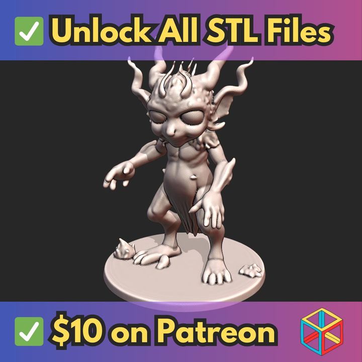3D Printable 28mm DND Mischievous Woodland Imp Trickster Fantasy ...
