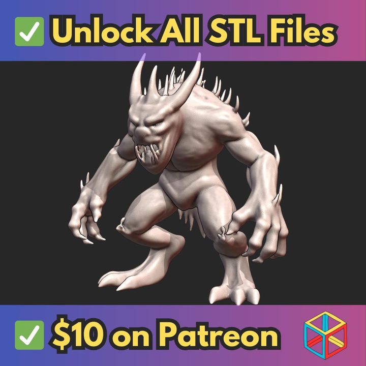 3D Printable 28mm DND Lurking Horror with Pointed Spikes Fantasy ...