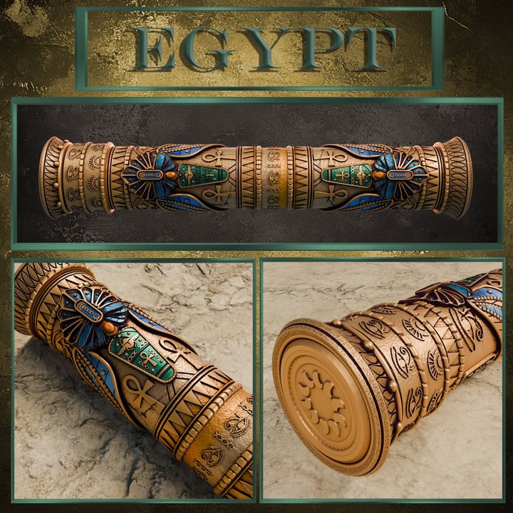 3D Printable Epic Playmat tubes: Egypt Theme by Mojibake Collectibles