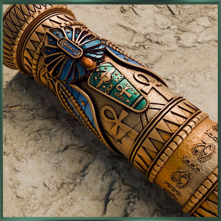 3D Printable Epic Playmat tubes: Egypt Theme by Mojibake Collectibles