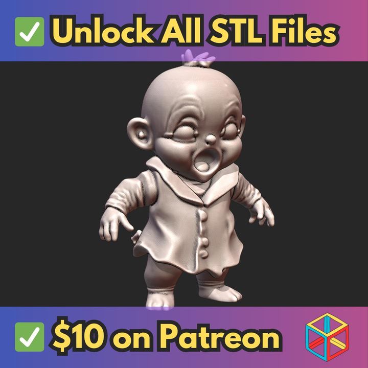 3D Printable 28mm DND Fantasy Giant Mutant Baby Toddler Monster ...