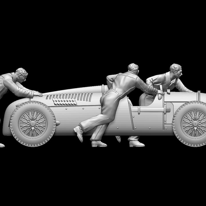 3D Printable AUDI racing car and team by 3Dimontis