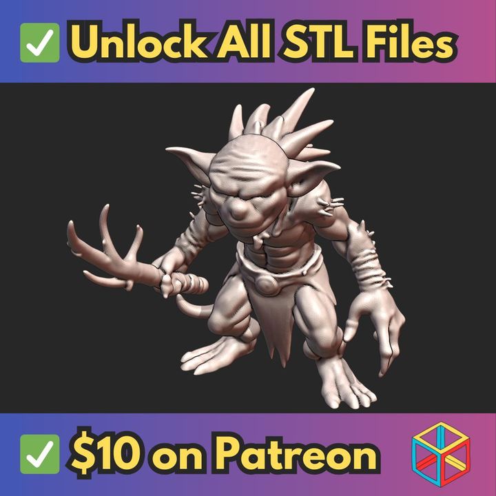 3D Printable 28mm DND Enigmatic Forest Goblin Shaman Fantasy Miniature ...