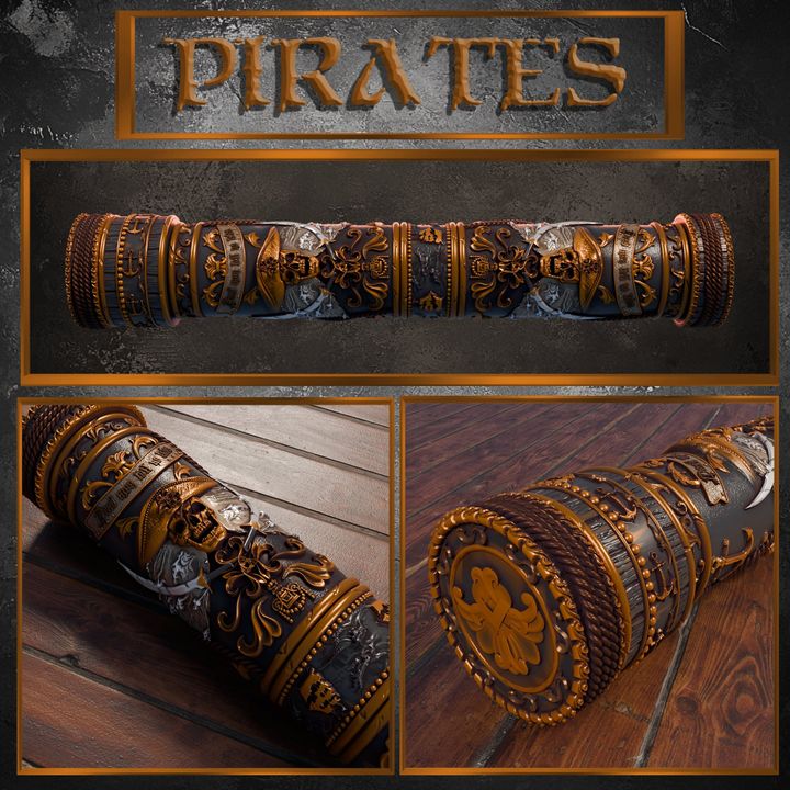 3D Printable Epic Playmat tubes: Pirate Theme by Mojibake Collectibles