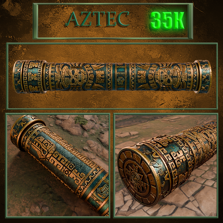 3D Printable Epic Playmat tubes: Aztec Theme by Mojibake Collectibles