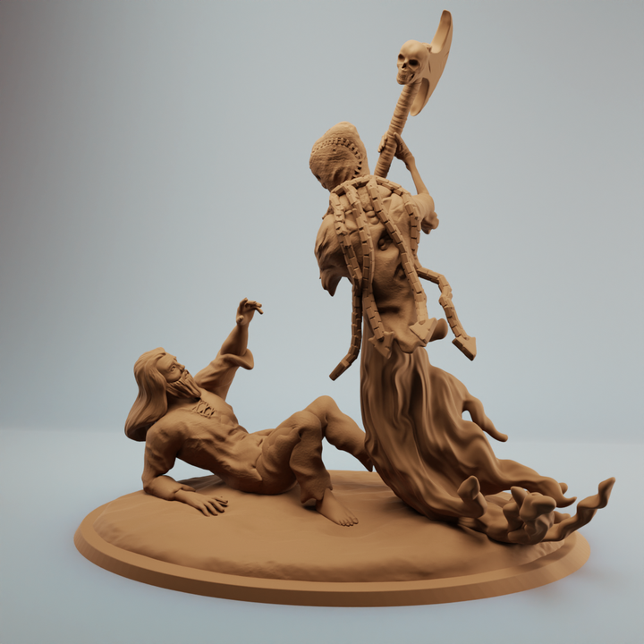 3D Printable Executioner Geist undead skeleton wraith attacking a ...