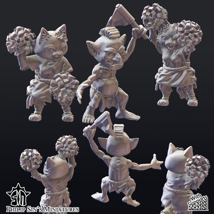 3D Printable Cheerleaders by Sin's Miniatures