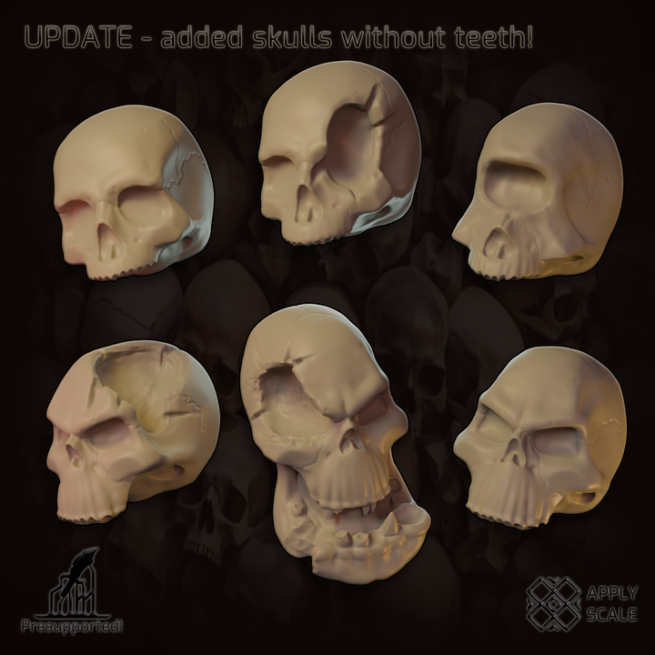3D Printable Skulls basing bits - Orc, Human, Cyclops, Bird, Demon by ...