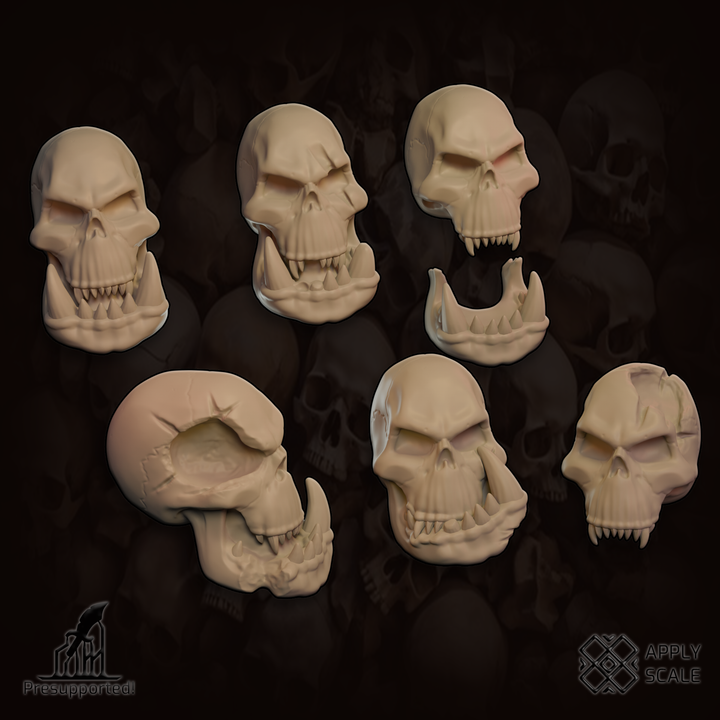 3D Printable Skulls basing bits - Orc, Human, Cyclops, Bird, Demon by ...