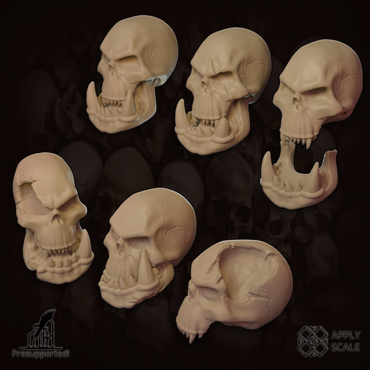 3D Printable Skulls basing bits - Orc, Human, Cyclops, Bird, Demon by ...