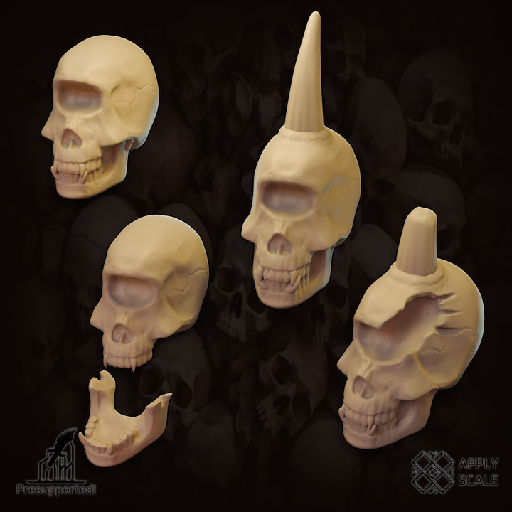 3D Printable Skulls basing bits - Orc, Human, Cyclops, Bird, Demon by ...