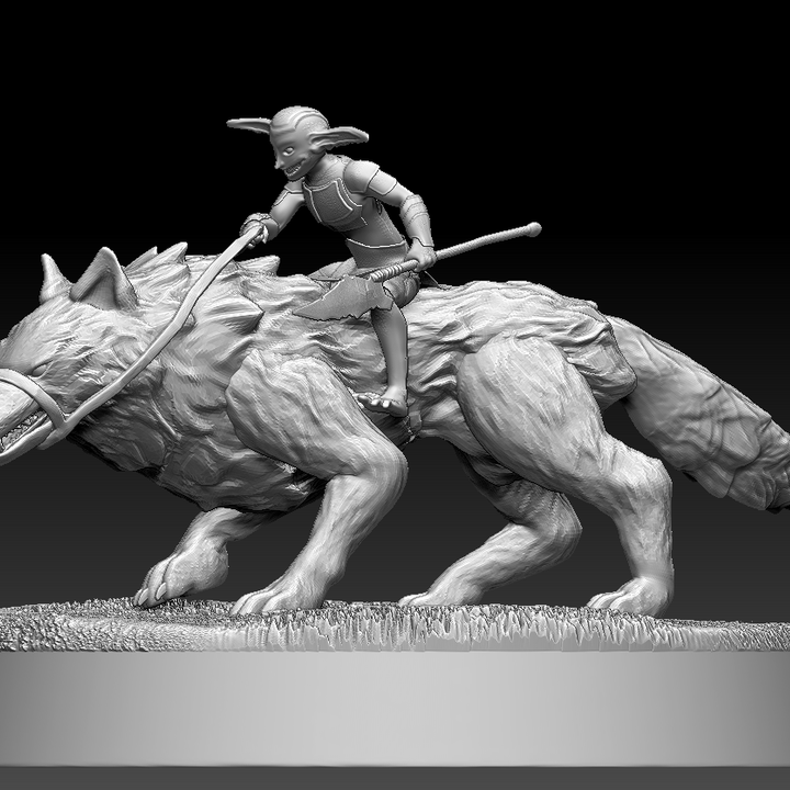 3D Printable Goblin Mount with Rider by John Schmolke
